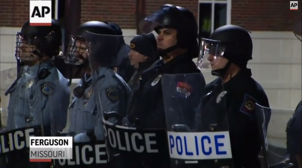 Protests Erupt In Front Of Ferguson Police Department